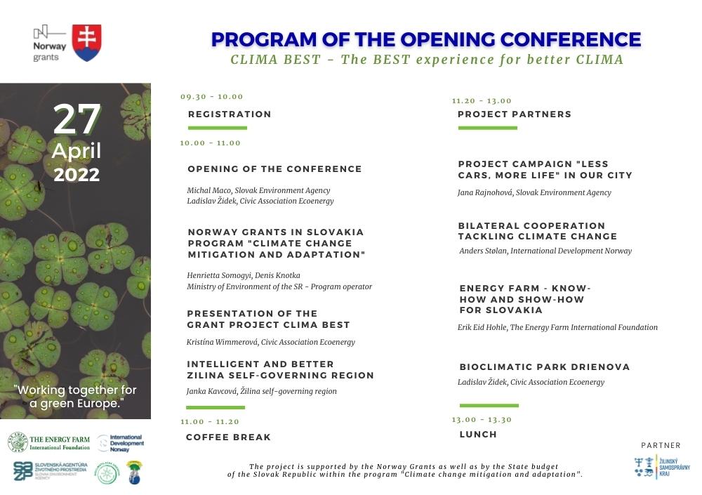 Opening conference – Bioclimate Park Drienova
